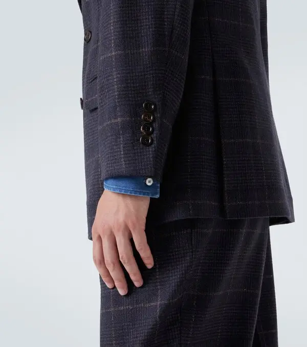 Brunello Cucinelli Checked Cashmere And Wool Blazer