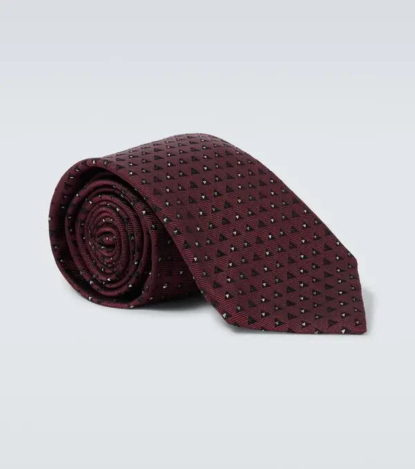 Brunello Cucinelli Silk Jacquard Neck Tie - Burgundy