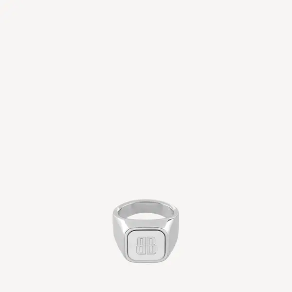 Balenciaga Nano Signet Ring - Silver