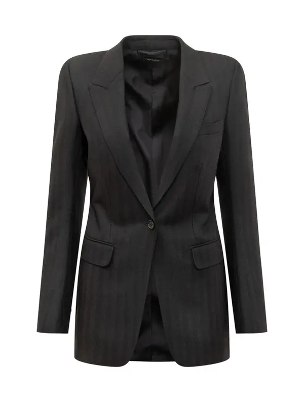 TOM FORD Wool Blazer With One-button Closure - Black