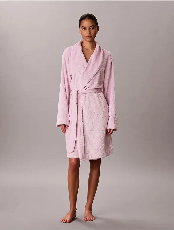 Calvin Klein Allover Logo Robe - Spring Lilac