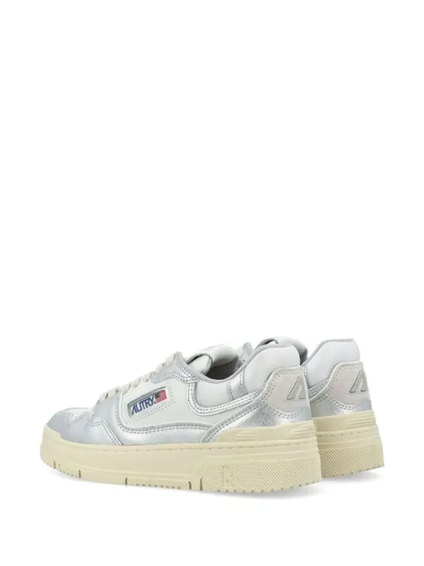 AUTRY Clc Low Leather Sneakers - Silver