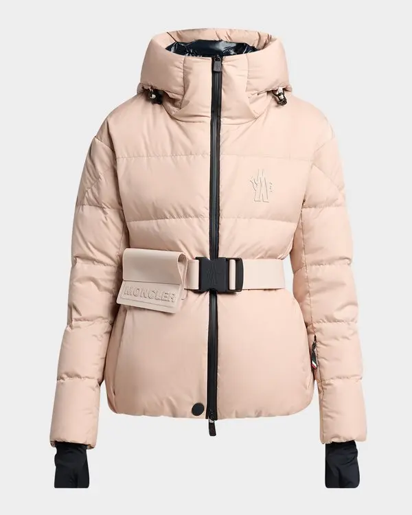 Moncler Bouquetin Hooded Down Ski Jacket - Pink
