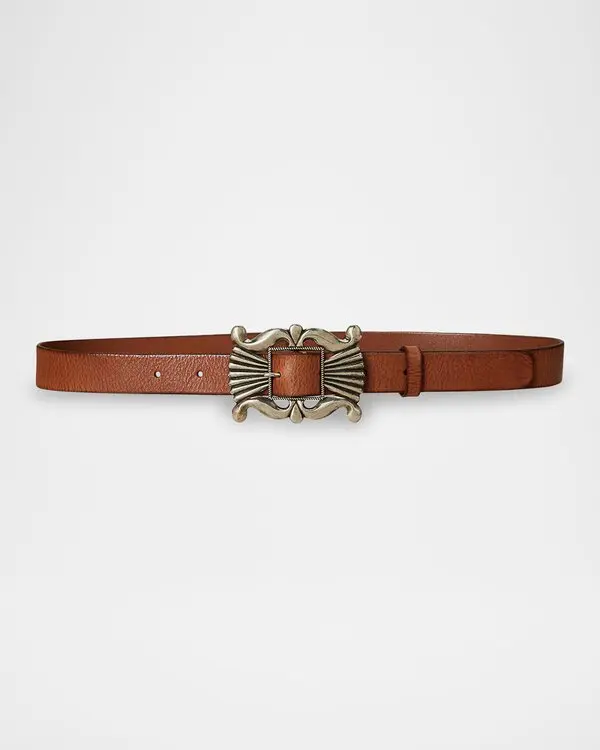 Ralph Lauren X T. Skies Vachetta Leather Belt - Brown