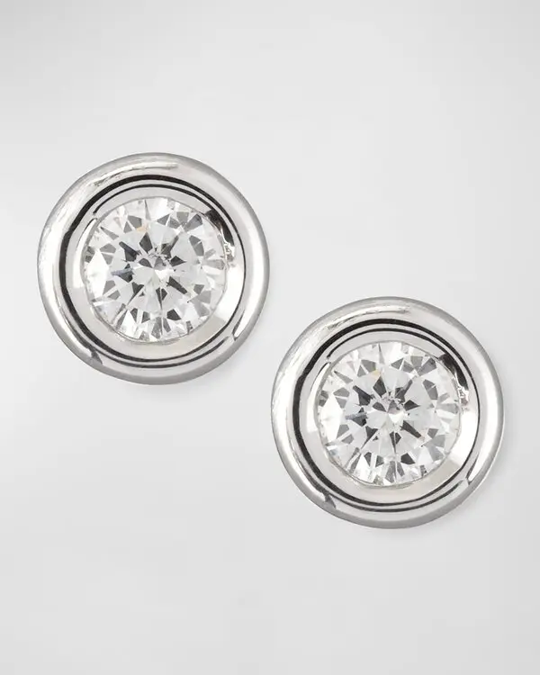 Roberto Coin 18k Gold Diamond Stud Earrings - White Gold