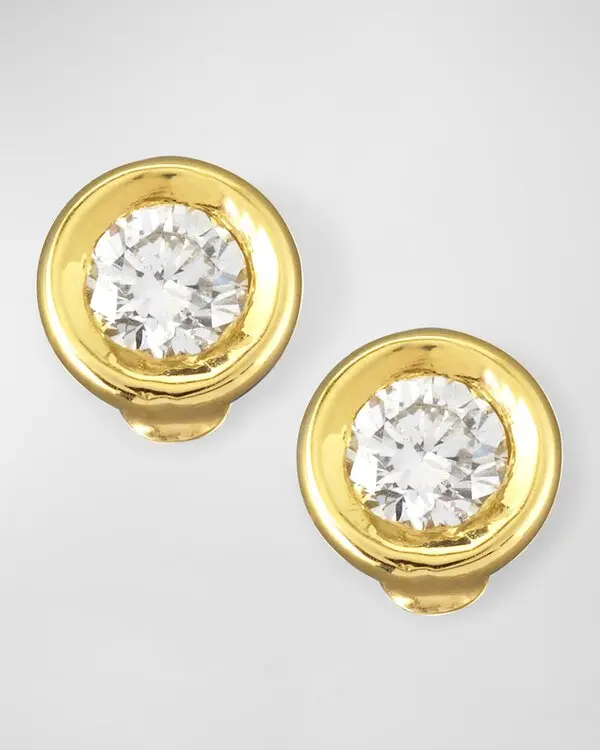Roberto Coin 18k Gold Diamond Stud Earrings - Yellow Gold