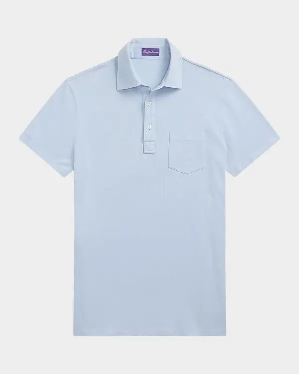 Ralph Lauren Custom Slim Pique Polo Shirt - Blue