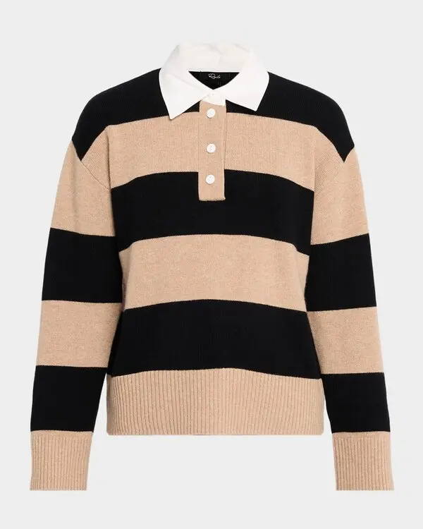 Rails Paxton Cashmere-blend Rugby Sweater - Oatmeal Bl