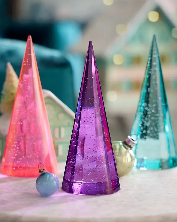 GLITTERVILLE Purple Crystal Cone Tree, 7 - One-color