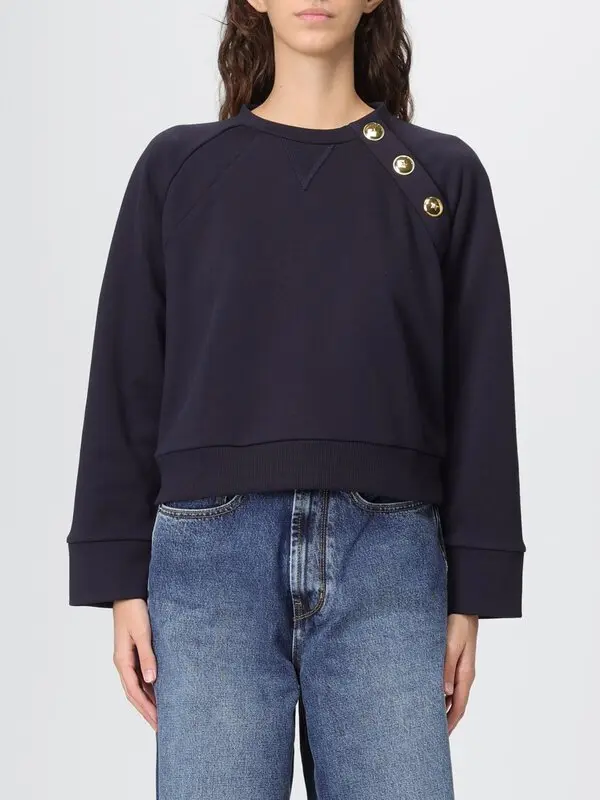 Pinko Button Detailed Sweatshirt - Blue