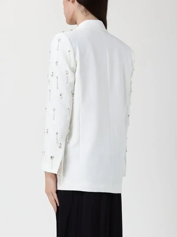 Pinko Embellished Double Breasted Jacket - White