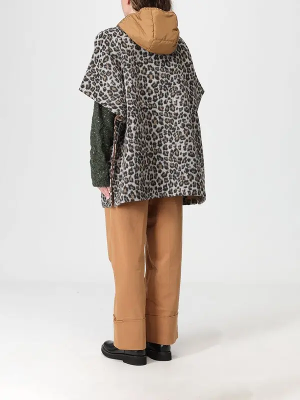 TWINSET Animal Print Cape - Yellow Cream