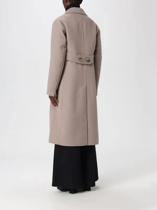 HANITA Long Double-breasted Coat - Dove Grey