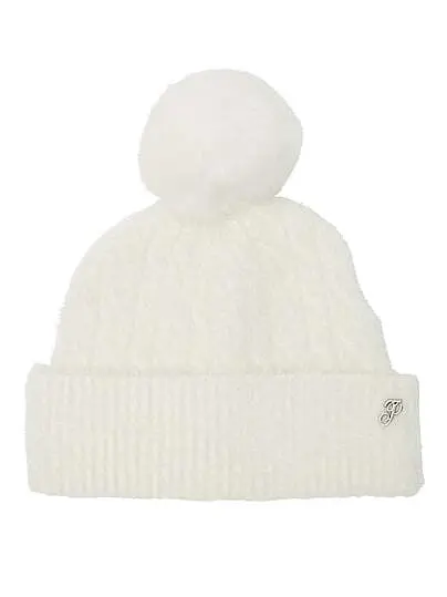 Pink Fuzzy Feels Beanie - Beige