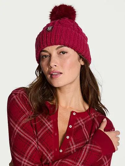 Victoria's Secret Cable-knit Pom Beanie - Red