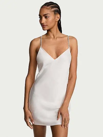Victoria's Secret Very Sexy Crystal Bow Mini Slip - White,ivory