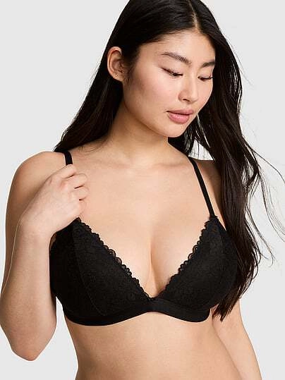 Pink Wink™ Push-up Triangle Bralette - Black