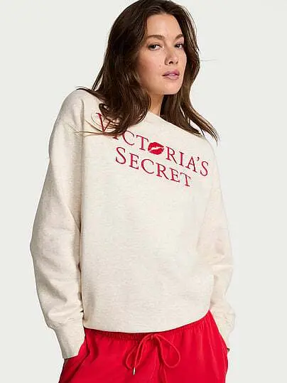 Victoria's Secret Angel Essentials Fleece Crewneck Sweatshirt - Beige