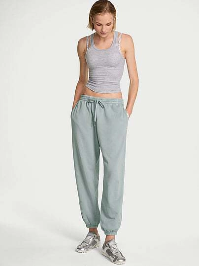 Victoria's Secret Angel Essentials Iconic Fleece Relaxed Jogger Sweatpant - Grey