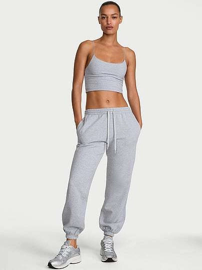 Victoria's Secret Angel Essentials Iconic Fleece Relaxed Jogger Sweatpant - Grey