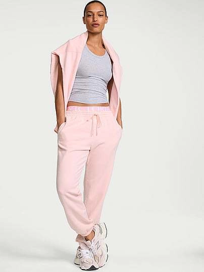 Victoria's Secret Angel Essentials Iconic Fleece Relaxed Jogger Sweatpant - Pink