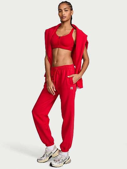 Victoria's Secret Angel Essentials Iconic Fleece Relaxed Jogger Sweatpant - Red