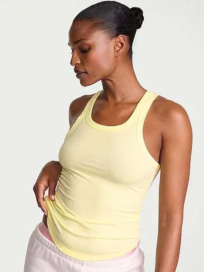 Victoria's Secret Vs Iconic Rib Racerback Tank Top - Yellow