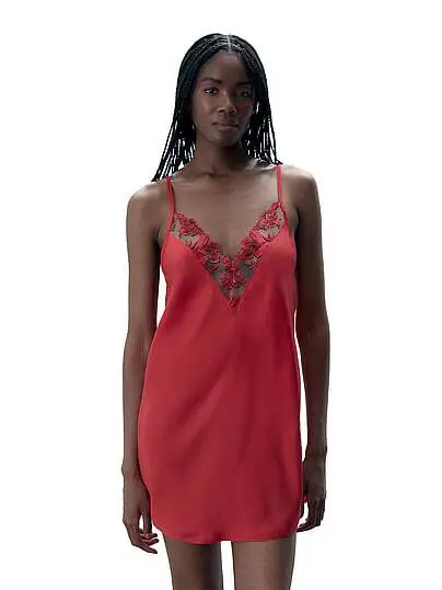 Victoria's Secret Bluebella Lavanya Luxury Satin Short Chemise - Red