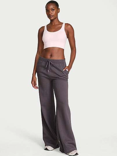 Victoria's Secret Angel Essentials Iconic Fleece Wide-leg Sweatpant - Grey