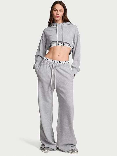 Victoria's Secret Angel Essentials Fleece Wide-leg Sweatpant - Grey