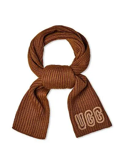 Pink Ugg® Chunky Crafted Rib Scarf - Brown