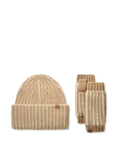 Pink Ugg Chunky Plaited Knit Set