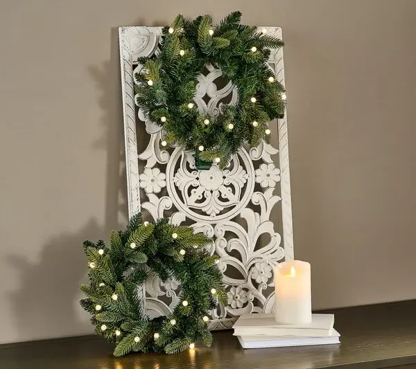 BETHLEHEM LIGHTS As Is S/2 Heritage Led Mini Wreaths