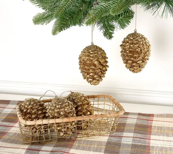 VALERIE PARR HILL As Is Set Of 5 Resin Pinecones Valerie - One-color