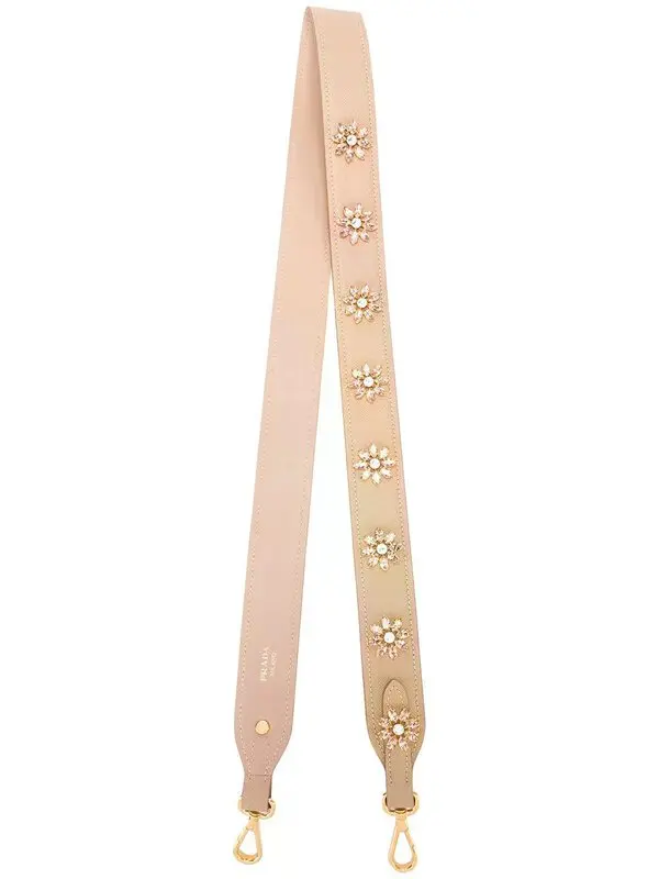 Prada Floral Embellished Strap - Neutrals