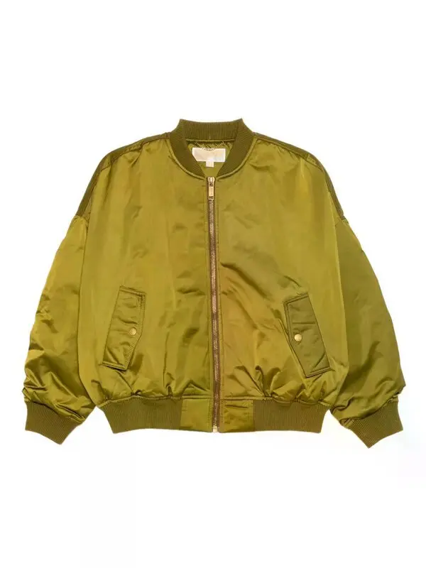 Michael Kors Satin Ciré Bomber Jacket