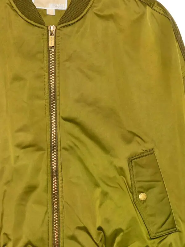 Michael Kors Satin Ciré Bomber Jacket