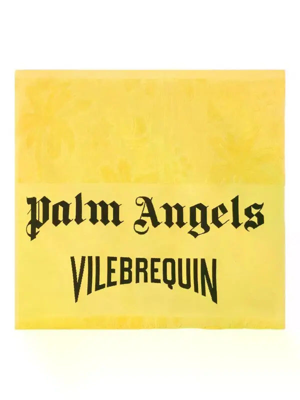 Palm Angels X Vilebrequin Jacquard Patterned Beach Towel - Yellow