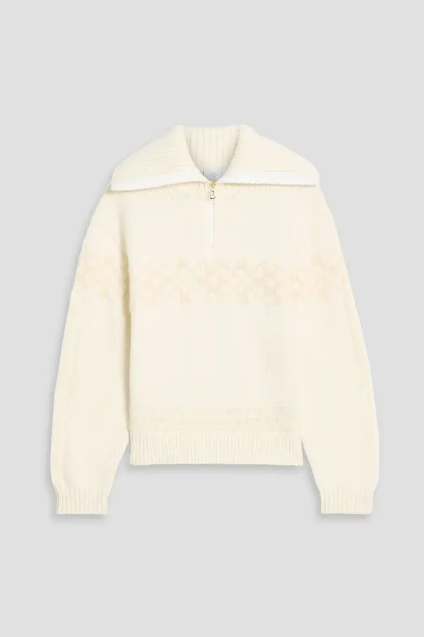 Bogner Elana Jacquard-knit Wool-blend Half-zip Sweater