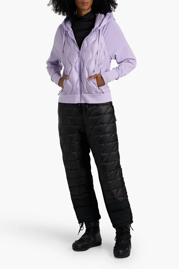 HOLDEN Fleece-paneled Quilted Shell Down Hoodie - Lavender