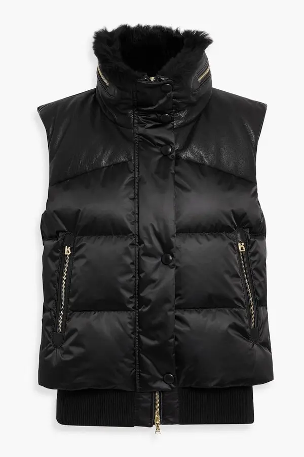 Bogner Nelli Leather-paneled Quilted Down Vest
