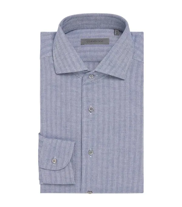 Corneliani Cotton Herringbone Shirt