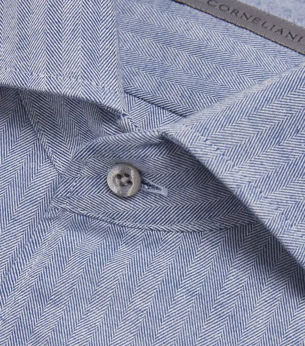 Corneliani Cotton Herringbone Shirt