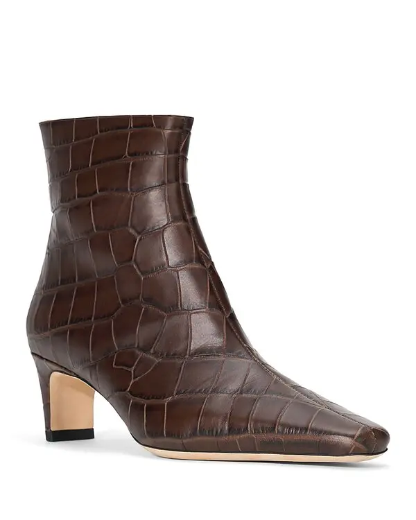 Staud Croc-embossed Ankle Boots