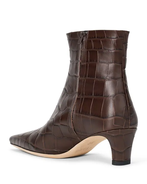 Staud Croc-embossed Ankle Boots