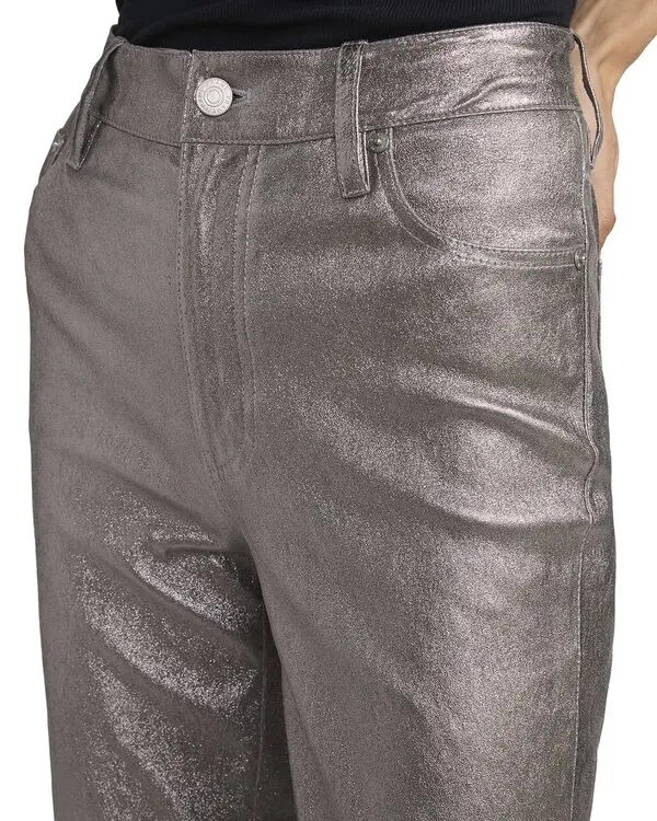 FRAME Le Sleek Straight High-rise Leather Jeans