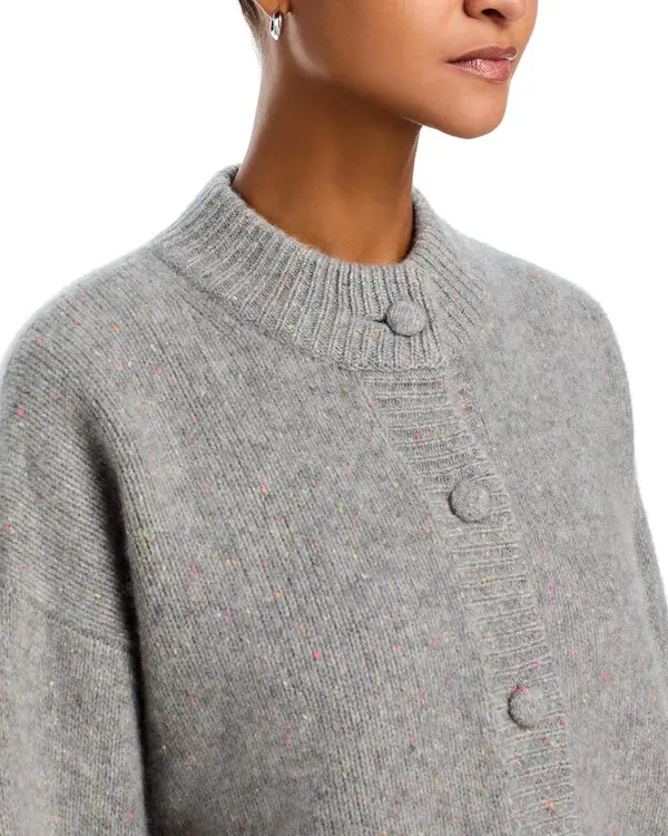 FRAME The Cashmere Fleck Cardigan - Silver
