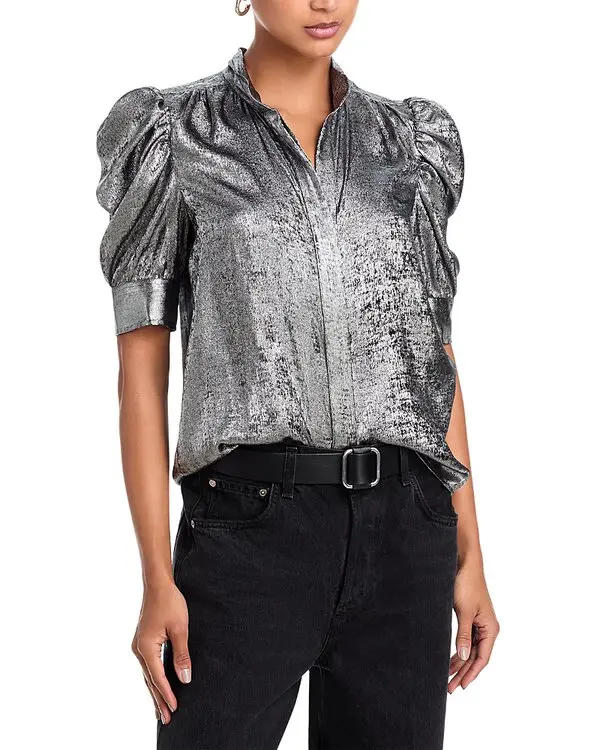 FRAME The Shiny Gillian Blouse
