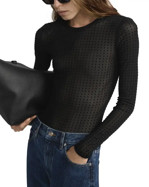 FRAME Mesh Polka Dot Top