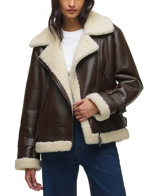 Hudson Jeans Faux Leather Sherpa Jacket